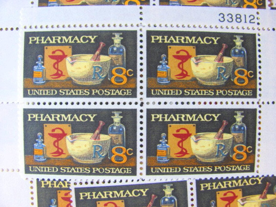 Pharmacy Collection of 50 Unused Vintage 1970s 13-c Postage Stamps ...