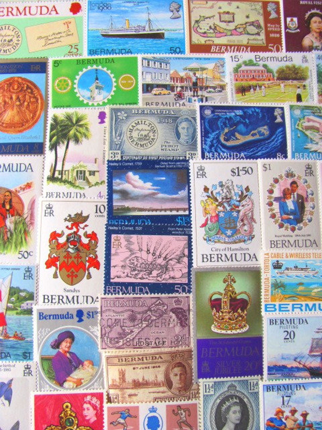 Bermuda Triangle 50 Premium Vintage Postage Stamps Somers Isles ...