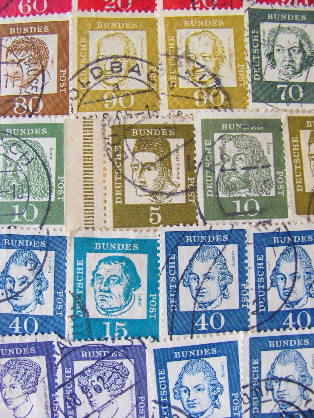 On the Rhine 50 Vintage 1960s Famous Germans Deutsche Bundespost Berlin ...