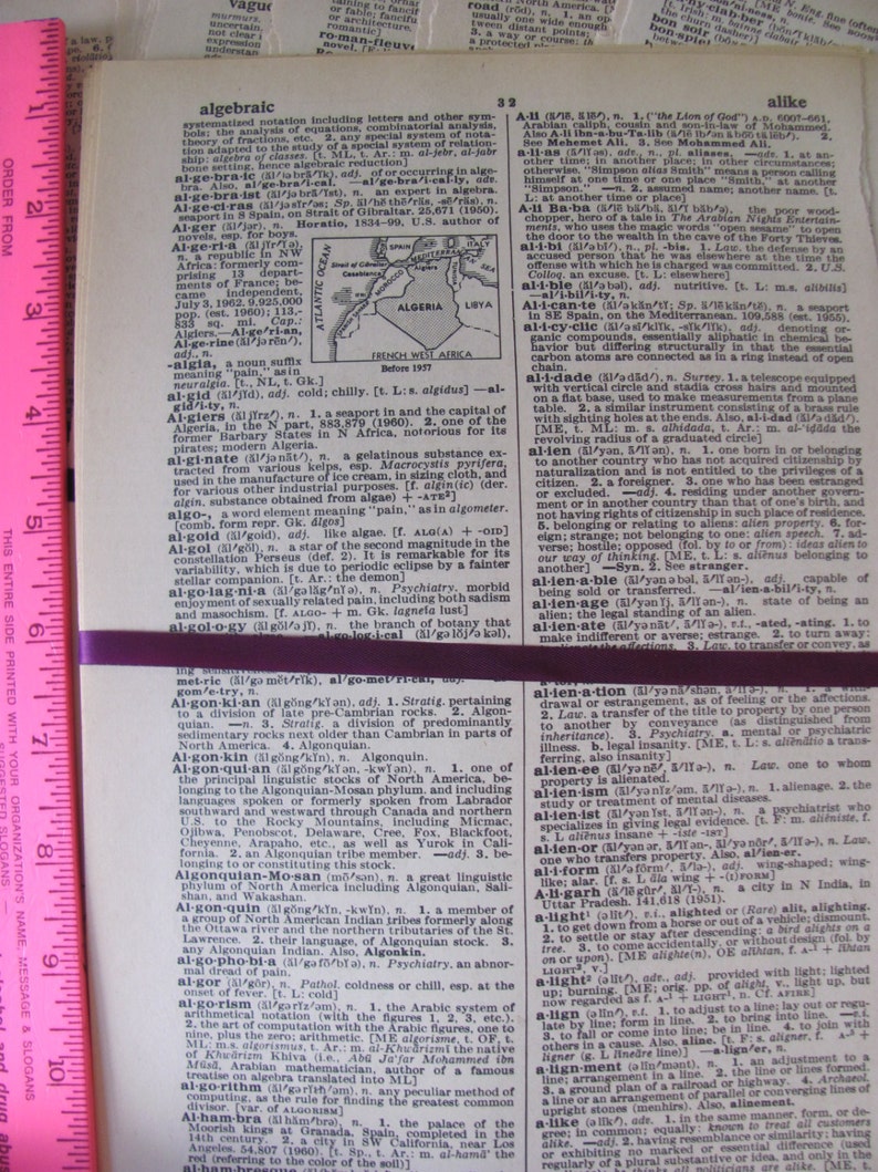 Buy Vintage Dictionary Pages 10 Large Vintage 1940s Definitions ...