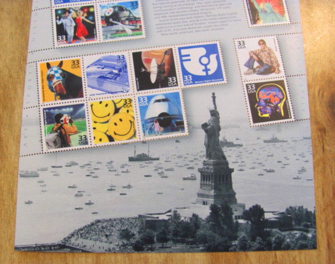 1970s Full Sheet 15 Unused Vintage US Postage Stamps 33-c Celebrate the ...