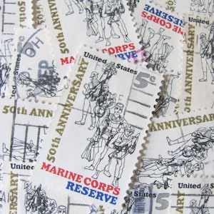 Marine Corps Reserve 30 Vintage US Postage Stamps 1960s 5C 50th ...