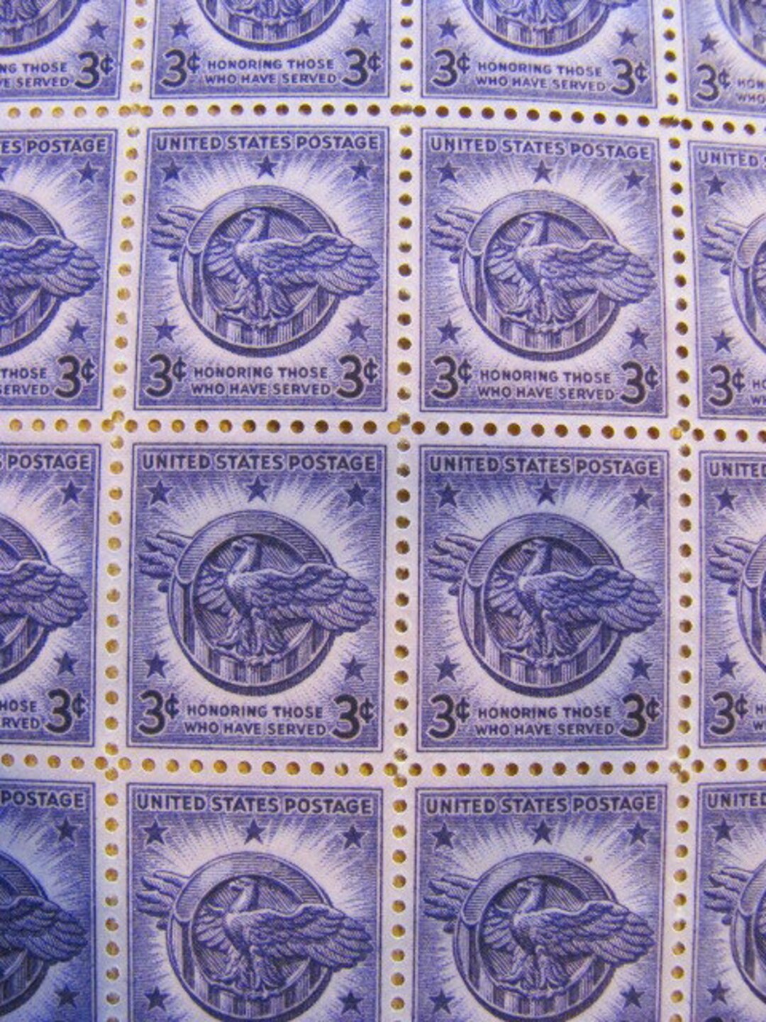 Honorable Discharge Emblem 100 Vintage Unused US Postage Stamps 3-c ...