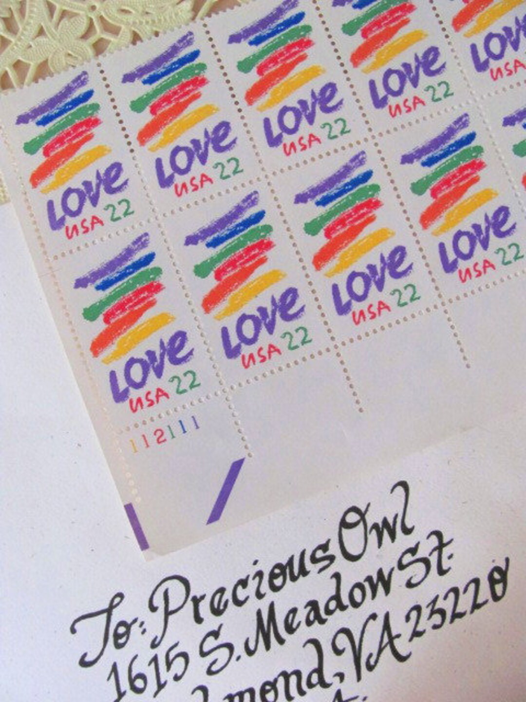 Rainbow of Love Full Sheet of 50 Crayon Scribbles 1985 Unused Vintage ...