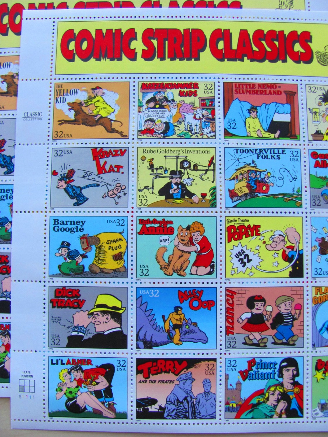 Comic Strip Classics Full Sheet of 20 Unused Vintage US - Etsy