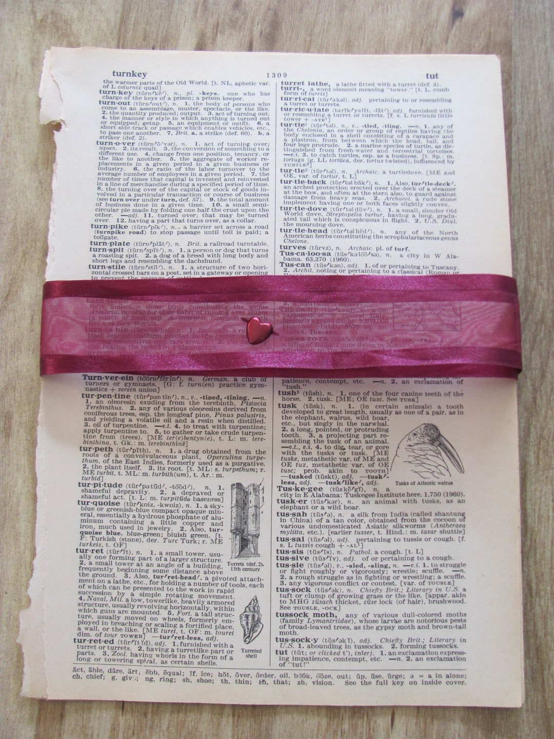 Vintage Dictionary Pages 10 Large Vintage 1940s Definitions ...