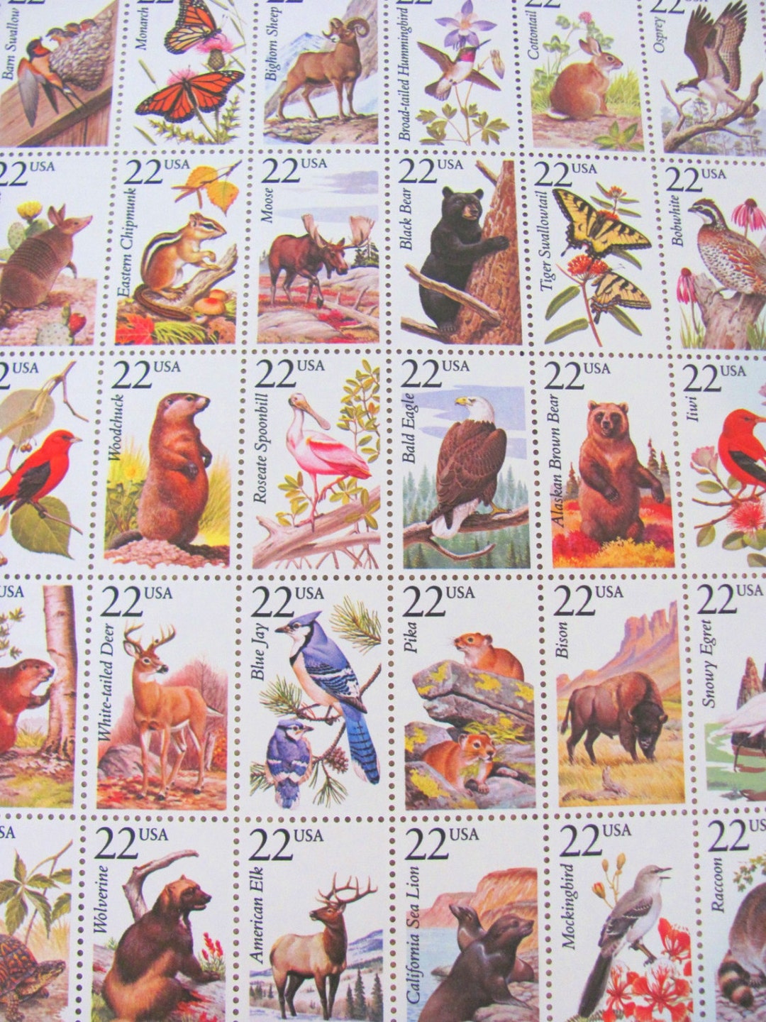 Great Outdoors 50 Unused Vintage US Postage Stamps 22c North American ...