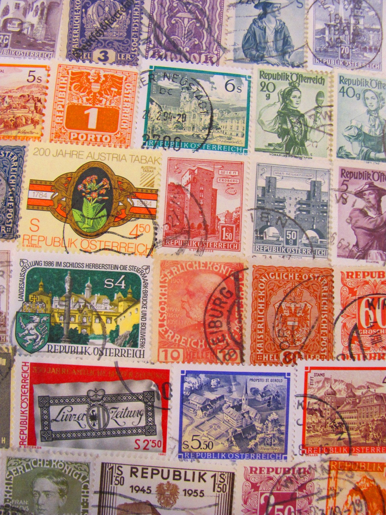Vienna is for Lovers 50 Vintage Austrian Postage Stamps Austria ...