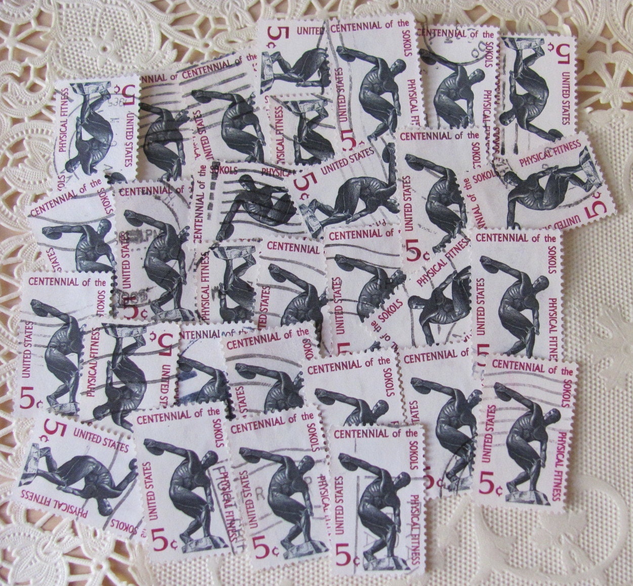 Physical Fitness 30 Vintage US Postage Stamps Centennial of | Etsy