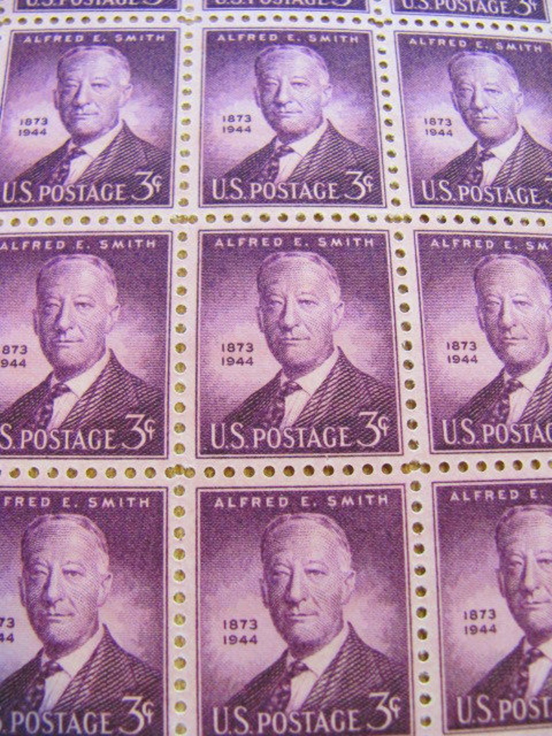 Alfred E. Smith 100 Vintage Unused US Postage Stamps 3-c New York State ...