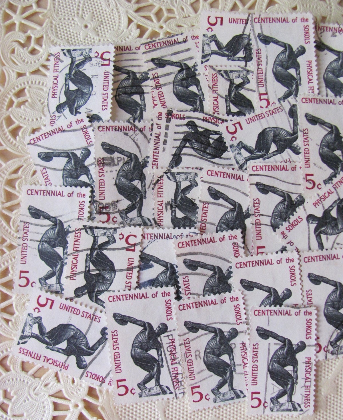 Physical Fitness 30 Vintage US Postage Stamps Centennial of | Etsy