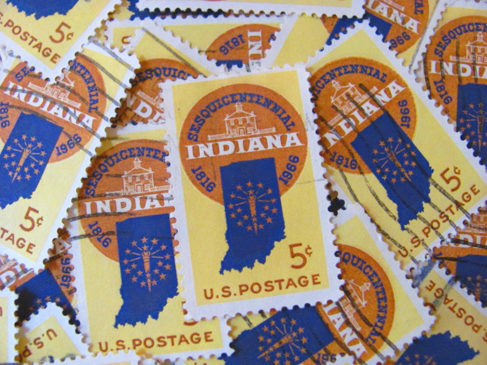 Indiana Statehood 30 Vintage US Postage Stamps 5-cent Scott - Etsy España