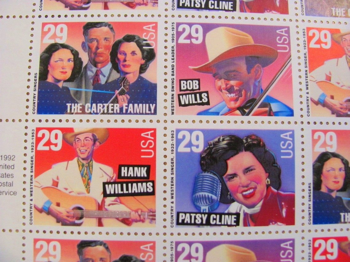 Country Western Full Sheet 20 Vintage Unused US Postage Stamps 29c ...