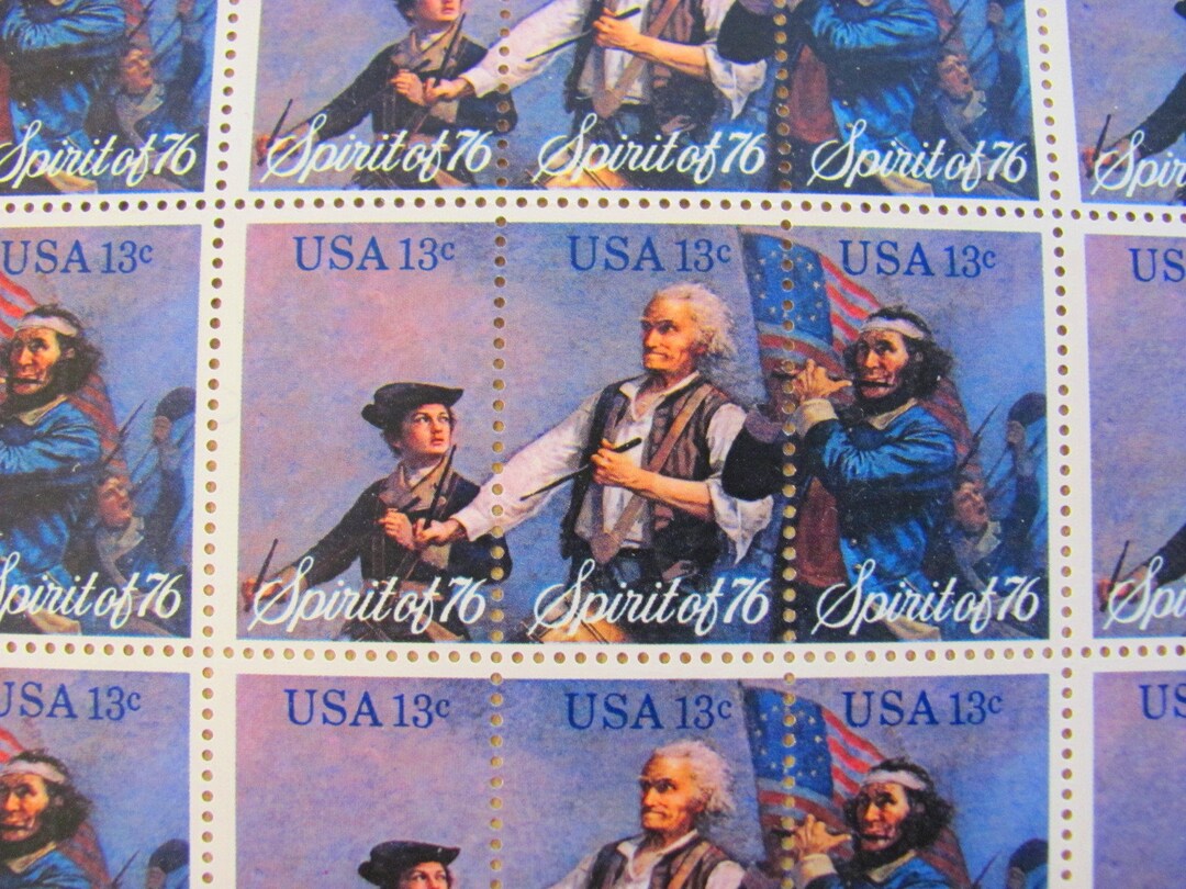 The Spirit of 76 Full Sheet of 50 Vintage Unused US Postage Stamps 13-c ...