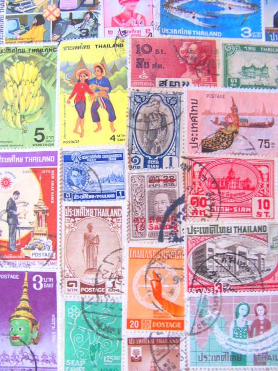 Lemongrass Khon Show 50 Premium Vintage Thai Postage Stamps Kingdom of ...