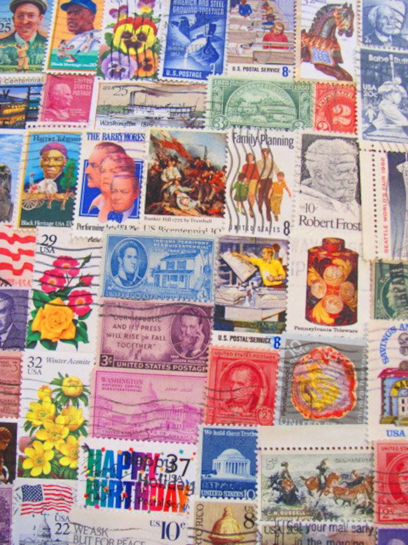 America the Beautiful 100 Vintage US Postage Stamps Americana - Etsy