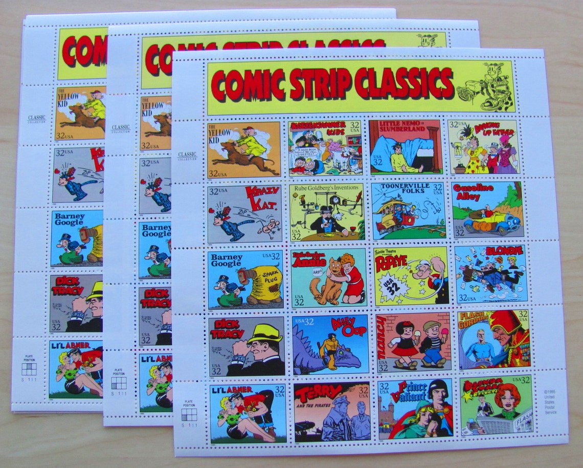 Comic Strip Classics Full Sheet of 20 Unused Vintage US - Etsy