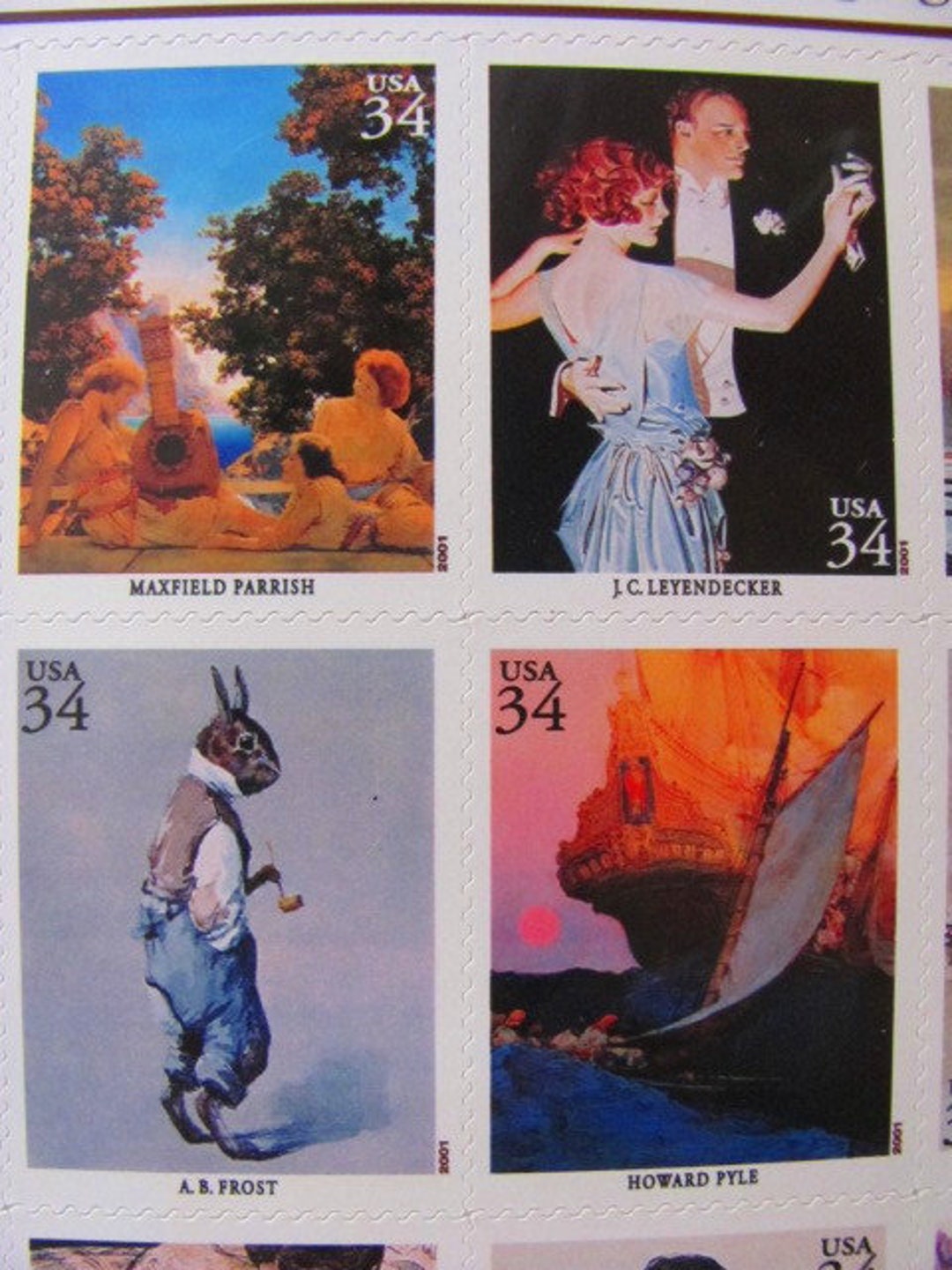 American Illustrators Full Sheet 20 Unused Vintage US Postage Stamps ...