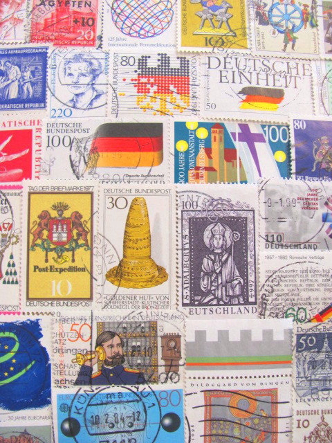 On the Rhine 50 Vintage German Postage Stamps Germany Bundesrepublik ...