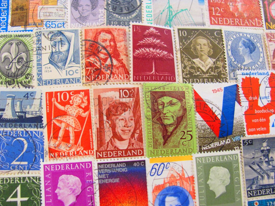 Tulips Are Better Than One 50 Vintage Dutch Postage Stamps Holland ...