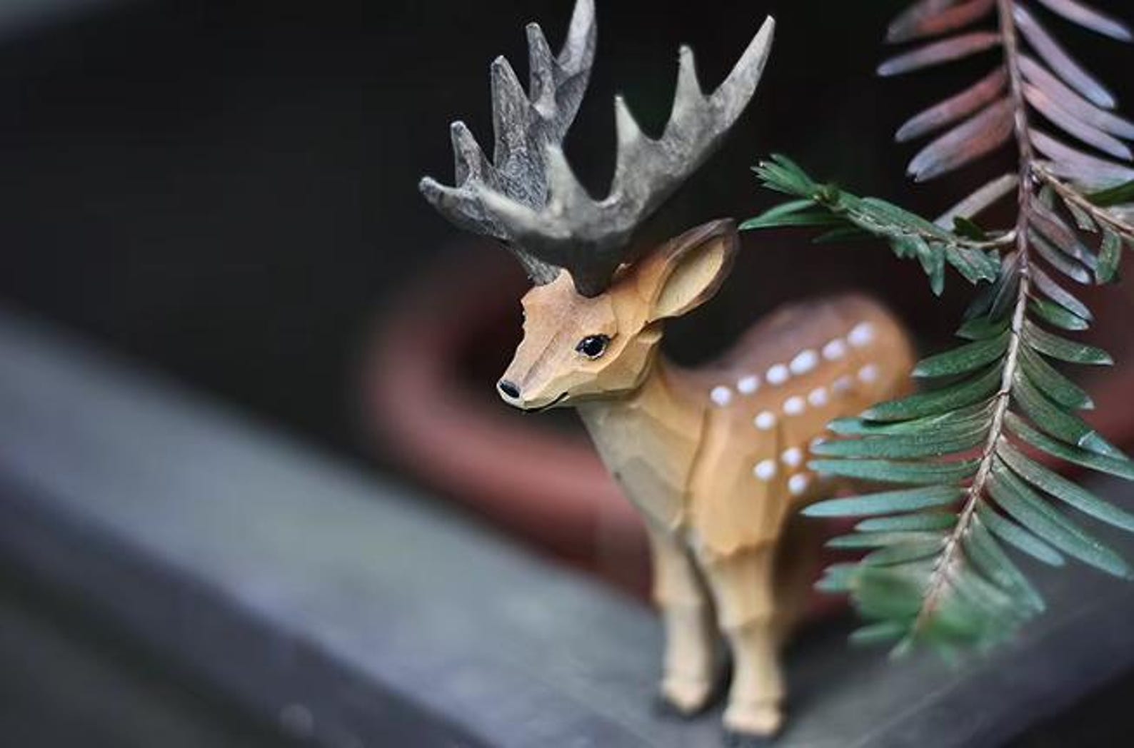 Handmade Wooden Deer Figurines – Rustic Animal Decor, Solid Wood ...