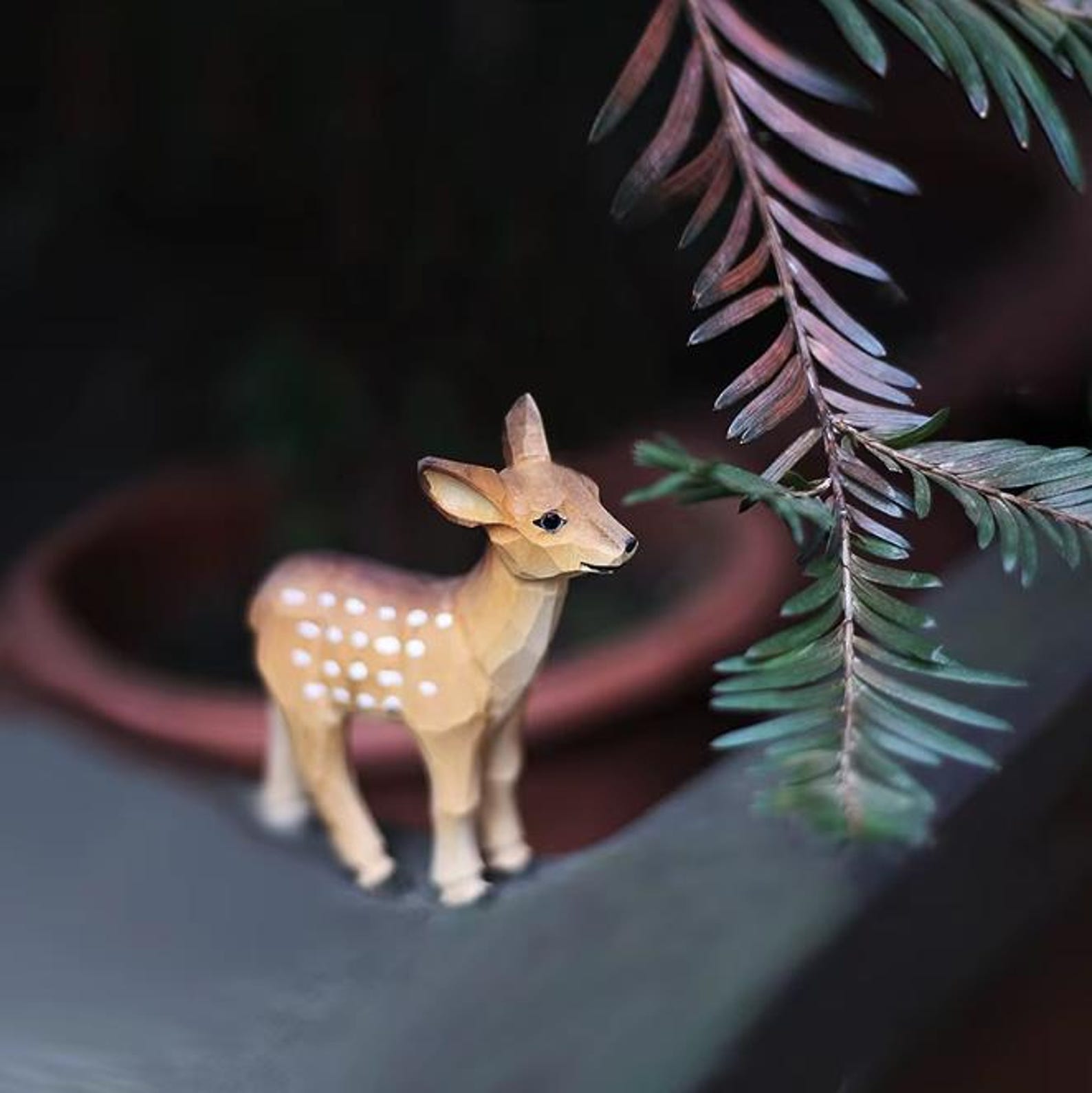 Handmade Wooden Deer Figurines – Rustic Animal Decor, Solid Wood ...
