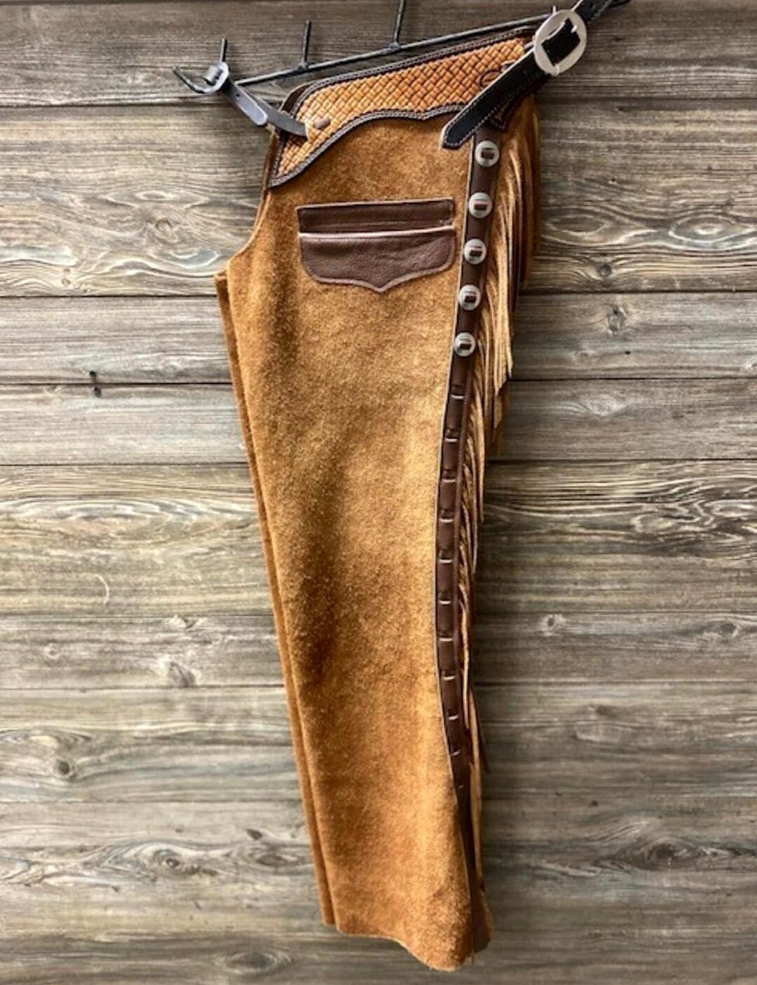 Handmade Suede Leather Chap Western Leather Cowboy Gears Mountain ...