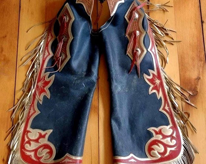 Unisex Western Leather Chap Handmade Chaps Horse Riding Fringes Pants ...