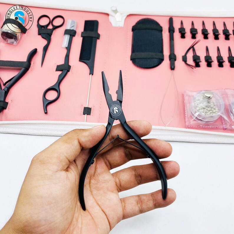 Tools Kit for Hair Extension: Pliers, Razor, Clips & Bead Boxes - Etsy
