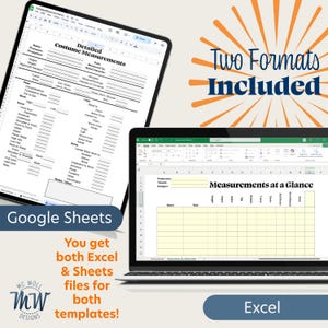Detailed Costume Measurement Template Bundle Excel Sheets Download - Etsy