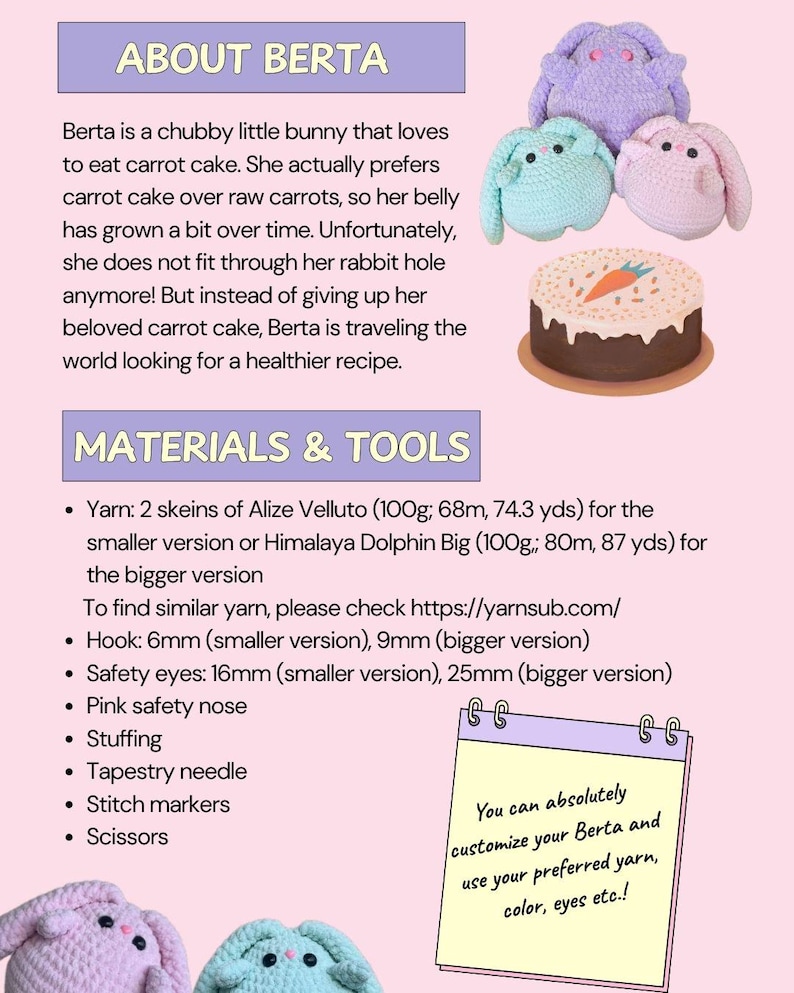 Crochet Pattern for BERTA the Chubby Bunny PDF Download - Etsy