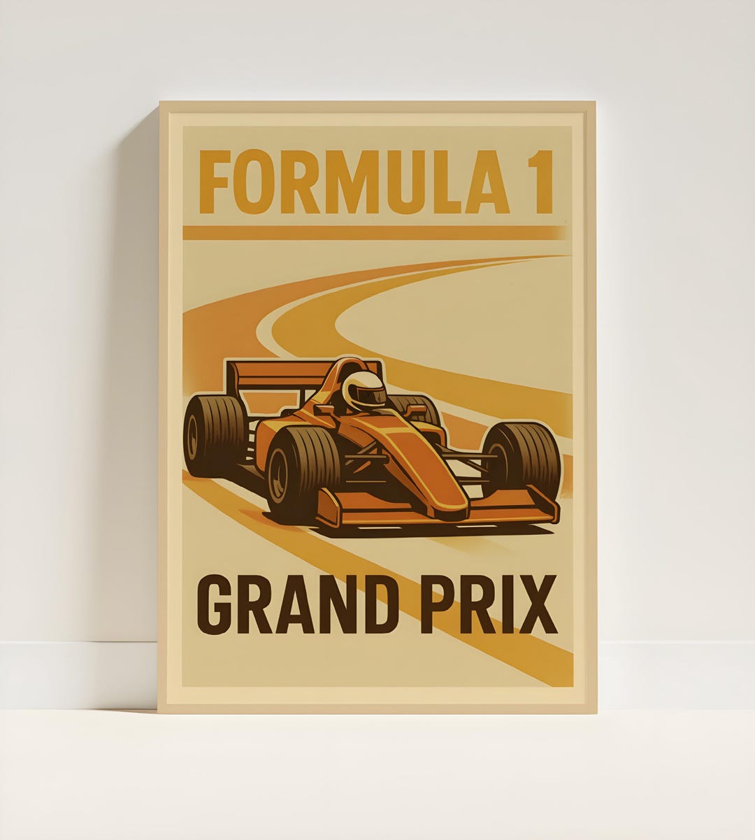 Formula 1 Digital Retro Poster, Digital Printable Download Wall Art, F1 ...