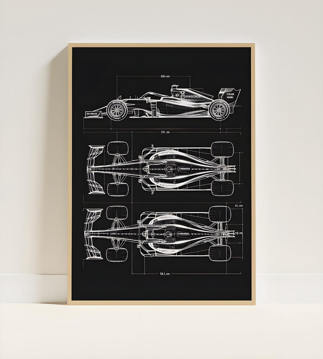 Formula 1 Technical Drawing Digital Wall Art, F1 Car Poster, F1 Wall ...