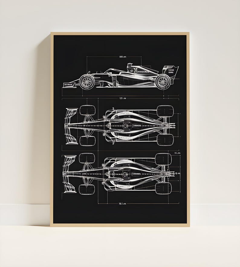 Formula 1 Technical Drawing Digital Wall Art, F1 Car Poster, F1 Wall ...