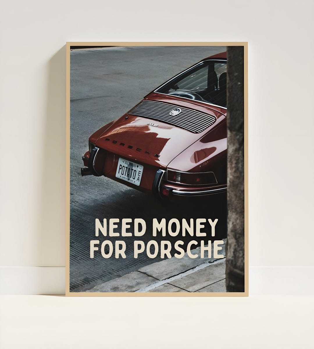 Porsche 911 Wall Art Print, Classic Sports Car Poster, Vintage Car ...