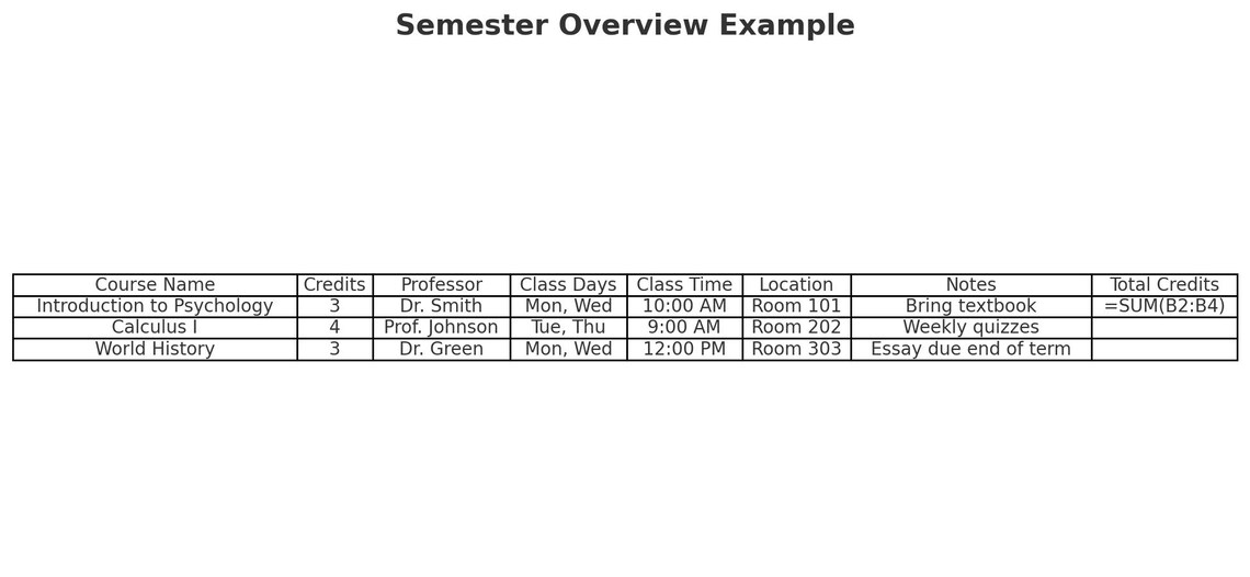 Student Planner Excel Template | Assignment Tracker | Exam Schedule ...