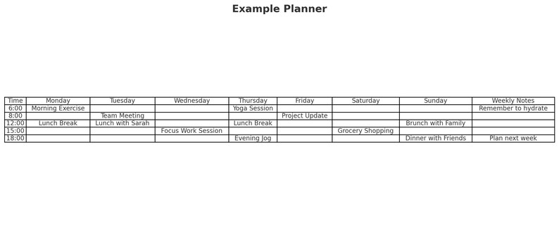 Advanced Weekly Planner Excel Template | Hourly & Half-hour Schedule ...