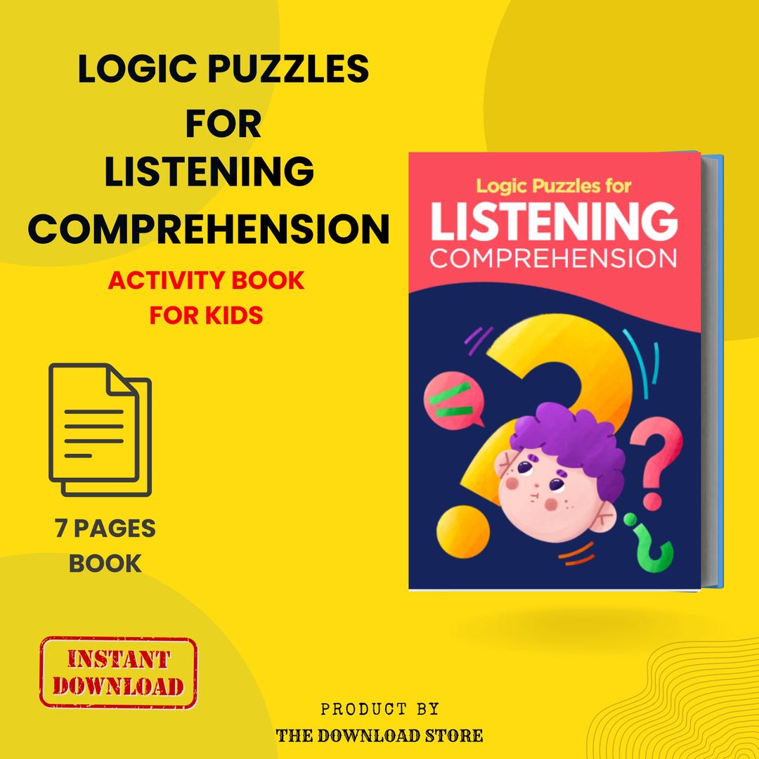 Logic Puzzles Listening Comprehension Activity Book for Kids (digital ...