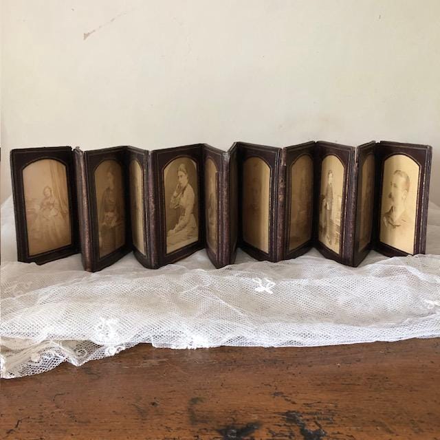 Rare Victorian CDV Concertina Photo Frame. Holds 12 Cdvs. Shabby Gold ...