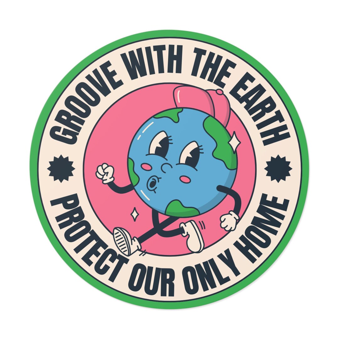 Eco-friendly Round Vinyl Stickers, Earth Lover Gifts, Fun Environment ...