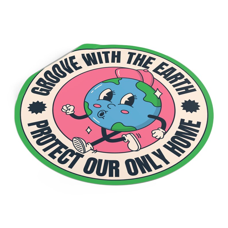 Eco-friendly Round Vinyl Stickers, Earth Lover Gifts, Fun Environment ...
