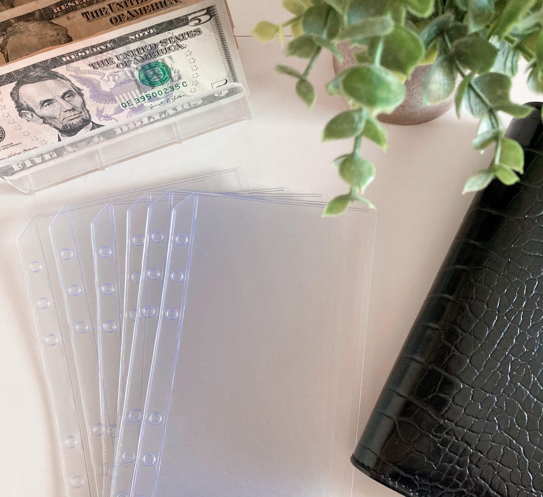 Cash Envelopes | A6 | Clear Frosted | Firm Zipper Less PVC | 6 PACK ...