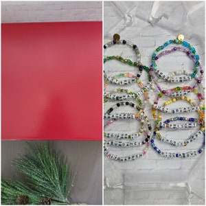 12 Days of Christmas Bracelets, Custom Word Bracelets, Words of Affirmation, Intention Bracelets ...