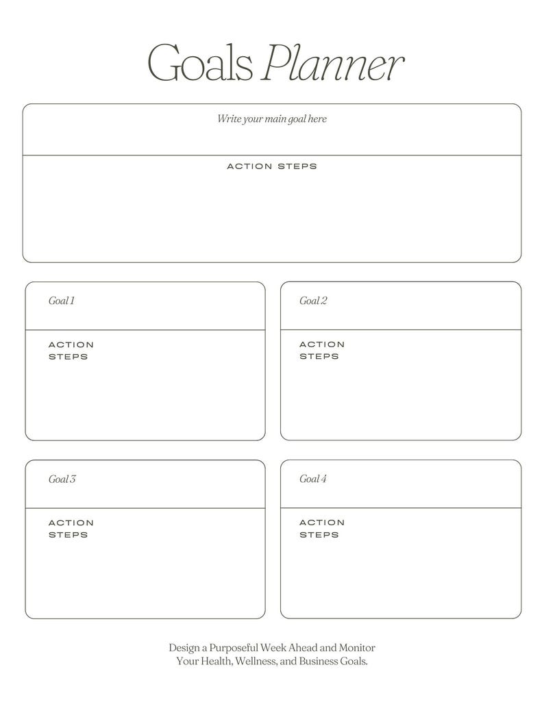 Printable Goal Action Planner Bundle: Productivity & Motivation ...