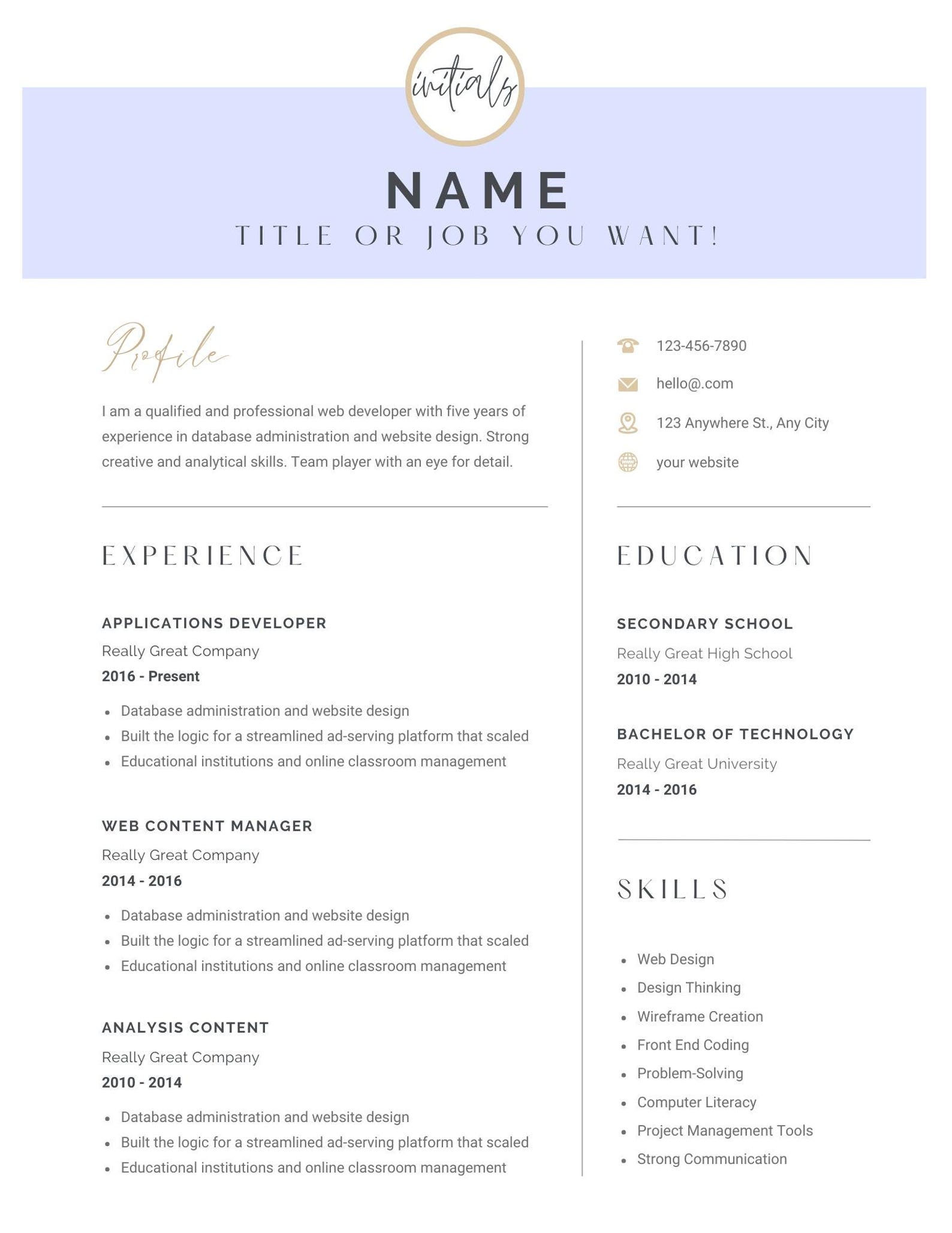Custom Resume Template | Personalized Resume Design Service | Clean ...