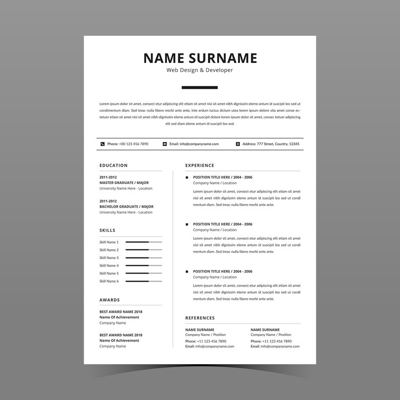 Custom Resume Template | Personalized Resume Design Service | Clean ...