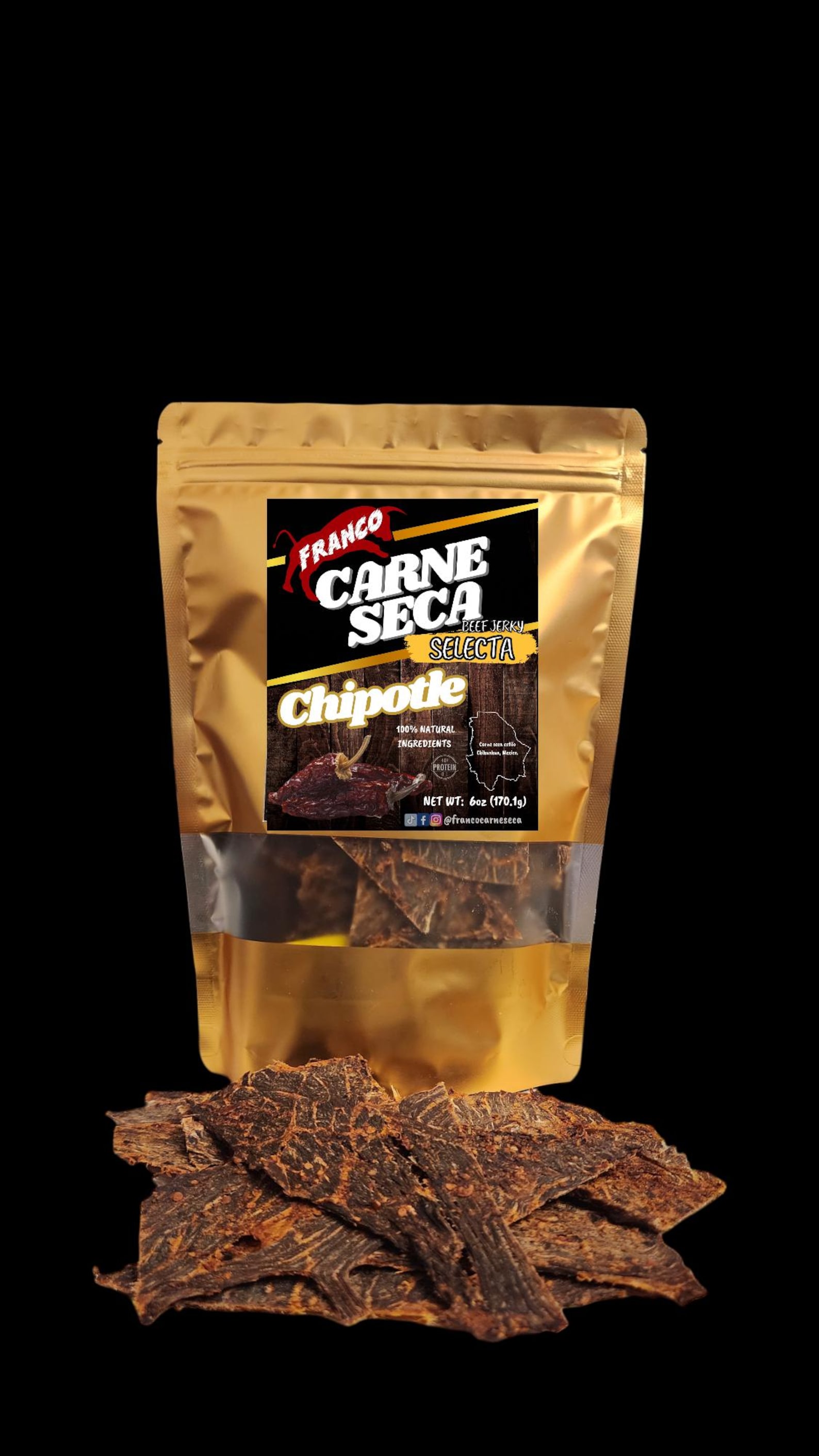 Chipotle Carne Seca, Mexican Style Beef Jerky (6oz) - Etsy