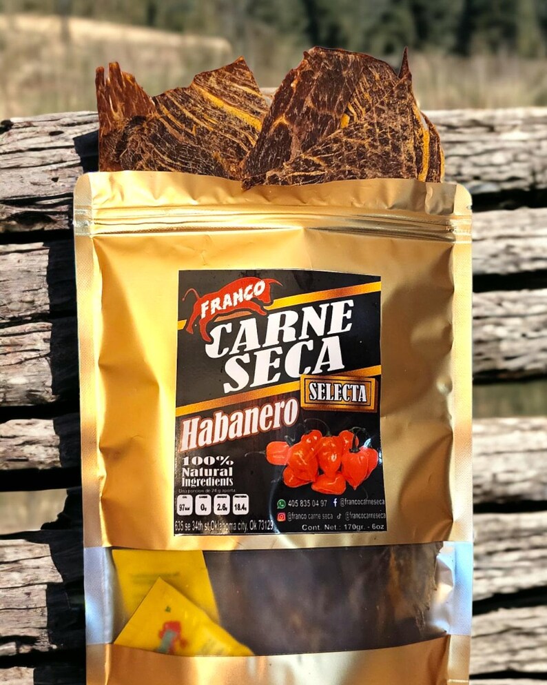 Habanero Beef Jerky, Mexican Style, All Natural (6oz) - Etsy