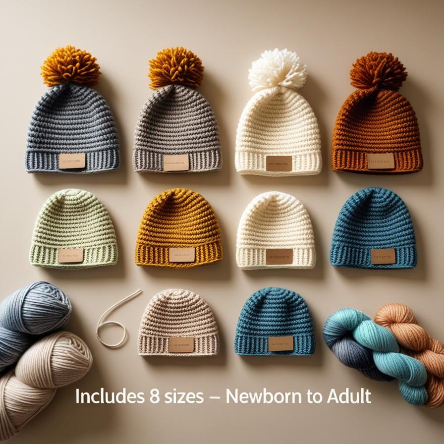 Messy Hat Crochet Pattern, Quick & Easy Crochet Beanie, Beginner Puff ...