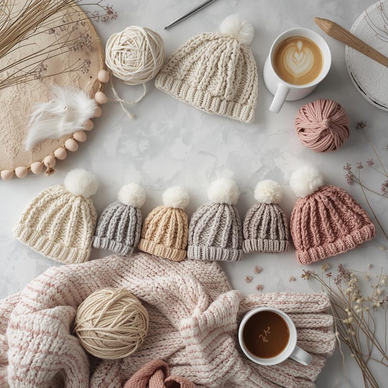 Messy Hat Crochet Pattern, Quick & Easy Crochet Beanie, Beginner Puff ...